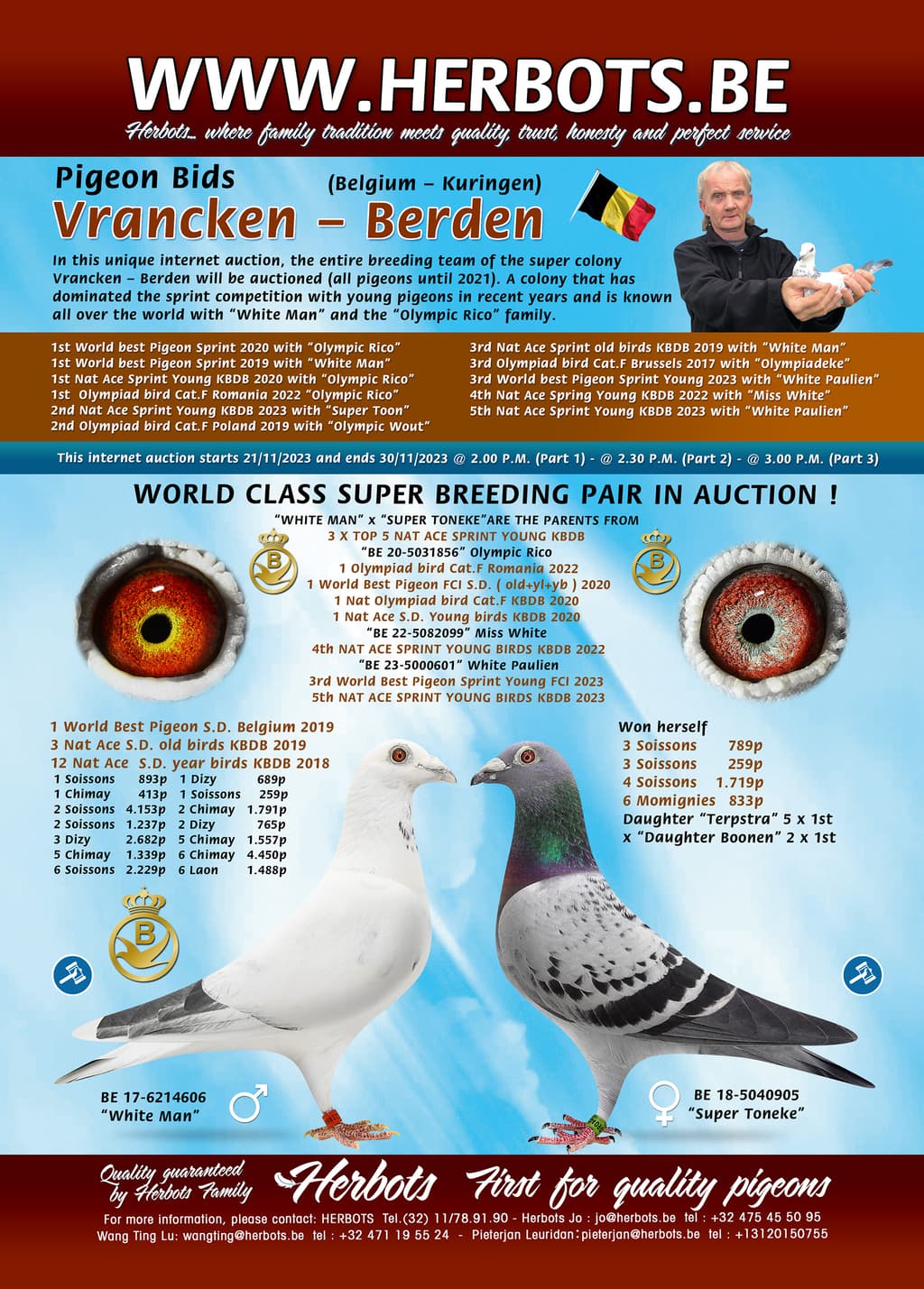 Pigeon Bids Vrancken – Berden - Part 2