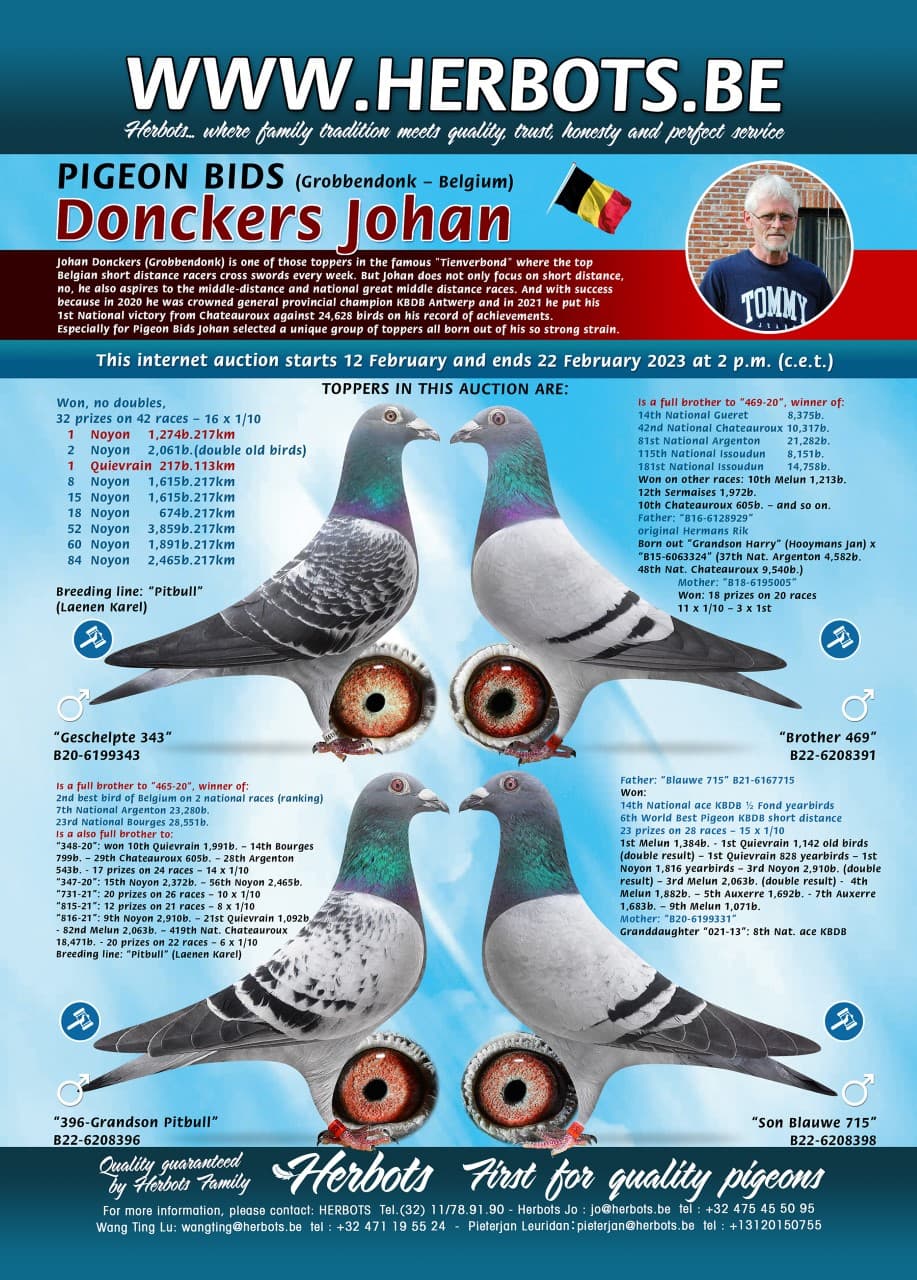 Johan Donckers (Grobbendonk) Top van snelheid tot en met grote halve fond